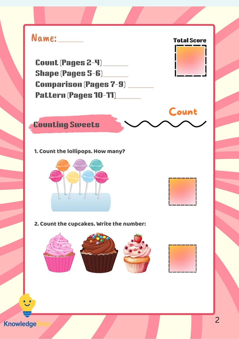 Candy Land Math Worksheet: Preschool Kindergarten Activity (digital ...