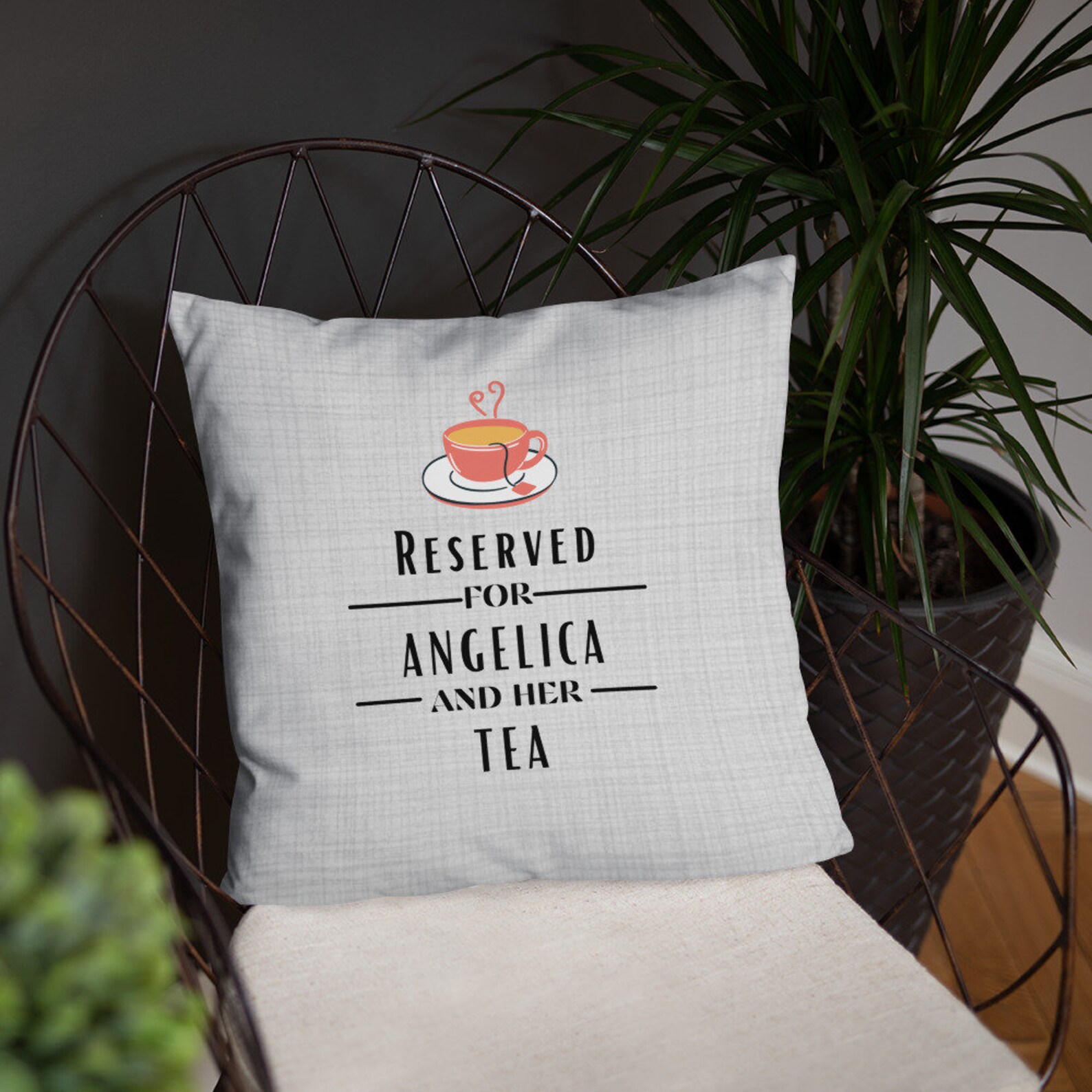 Personalized Basic Pillow Reserved for YOUR NAME and Her His Tea ...