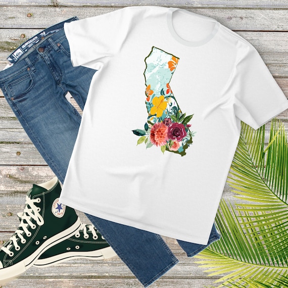 California State Watercolor Floral Flower Swag Cute Graphic | Etsy