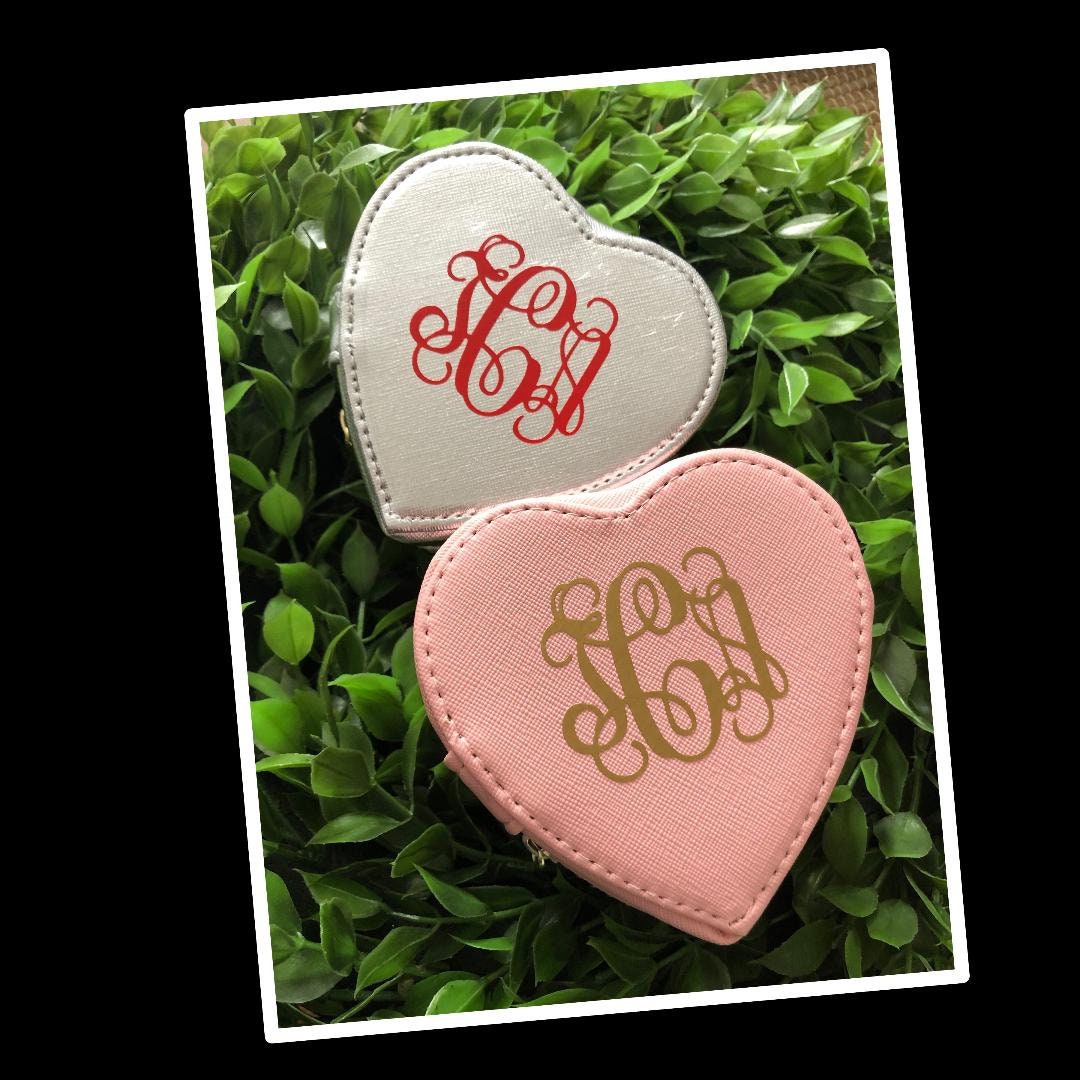 Bridesmaid Gift - Jewelry Case - Heart Shaped Case - Valentine Day Gift ...