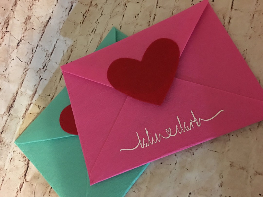 Personalized Valentine's Envelope – Felt Classroom Valentines - Etsy