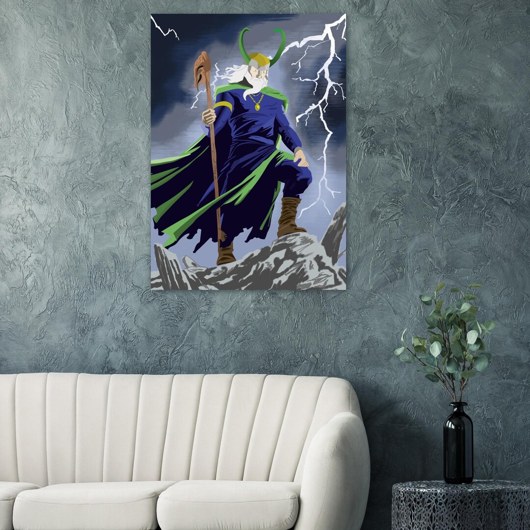 Mythic Wizard Art Print | Lightning Storm, Matte - Etsy