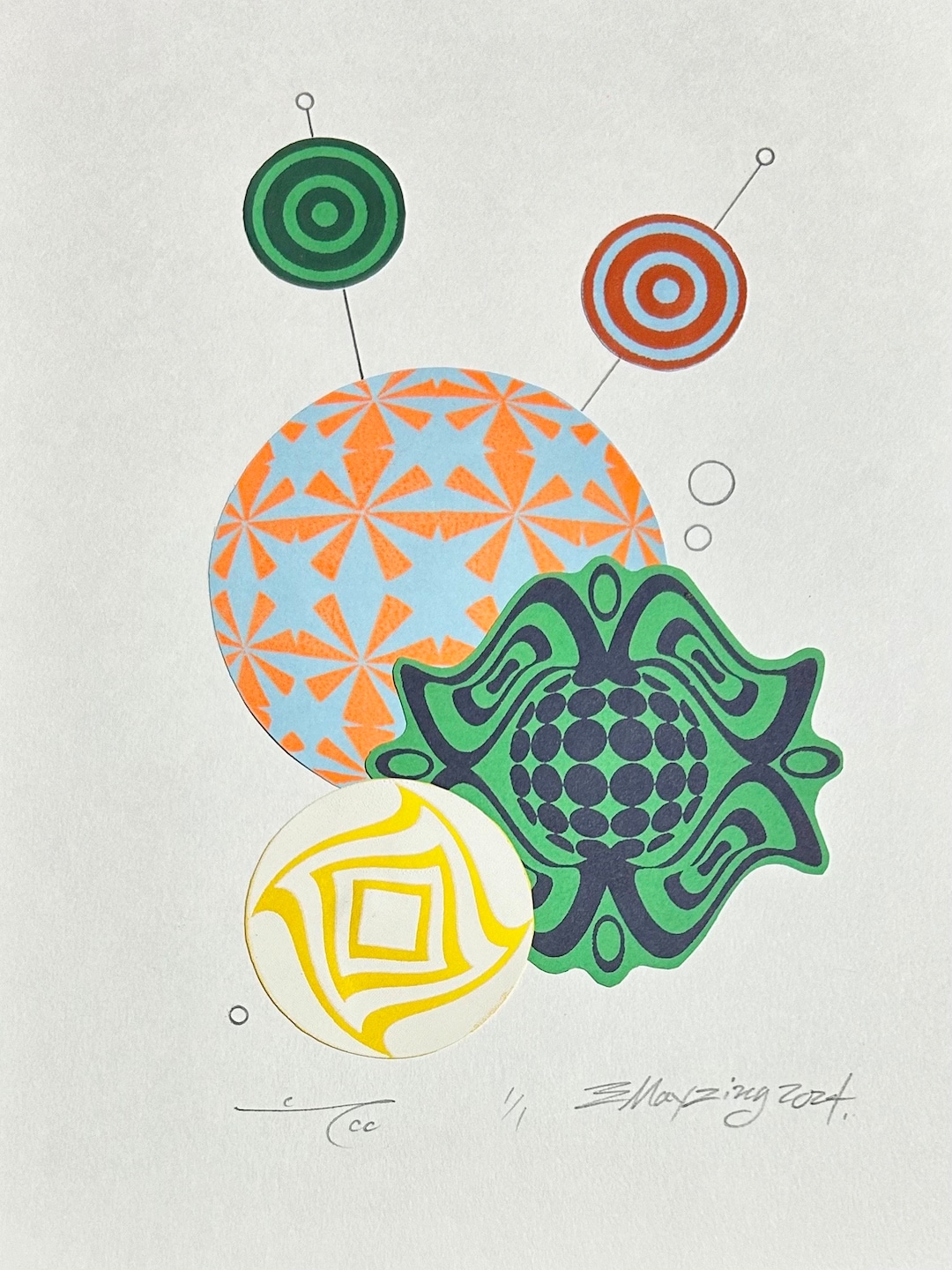 Op Art Screen Print Collage Poster - Etsy