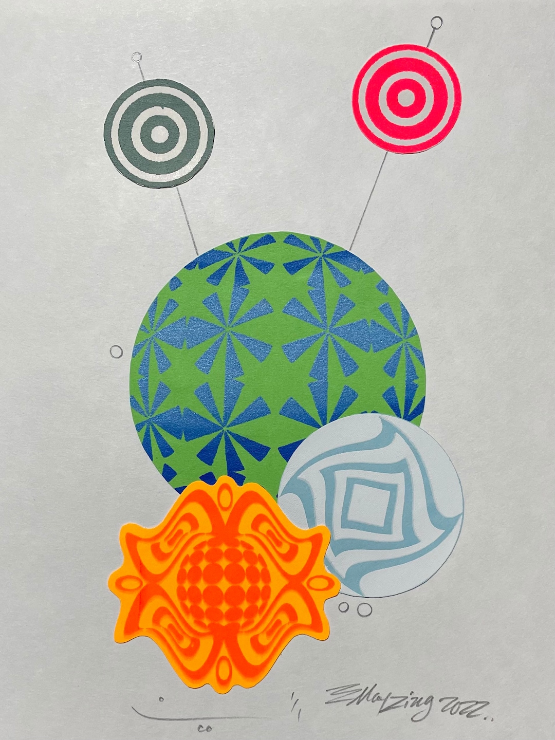 Op Art Screen Print Collage Poster - Etsy