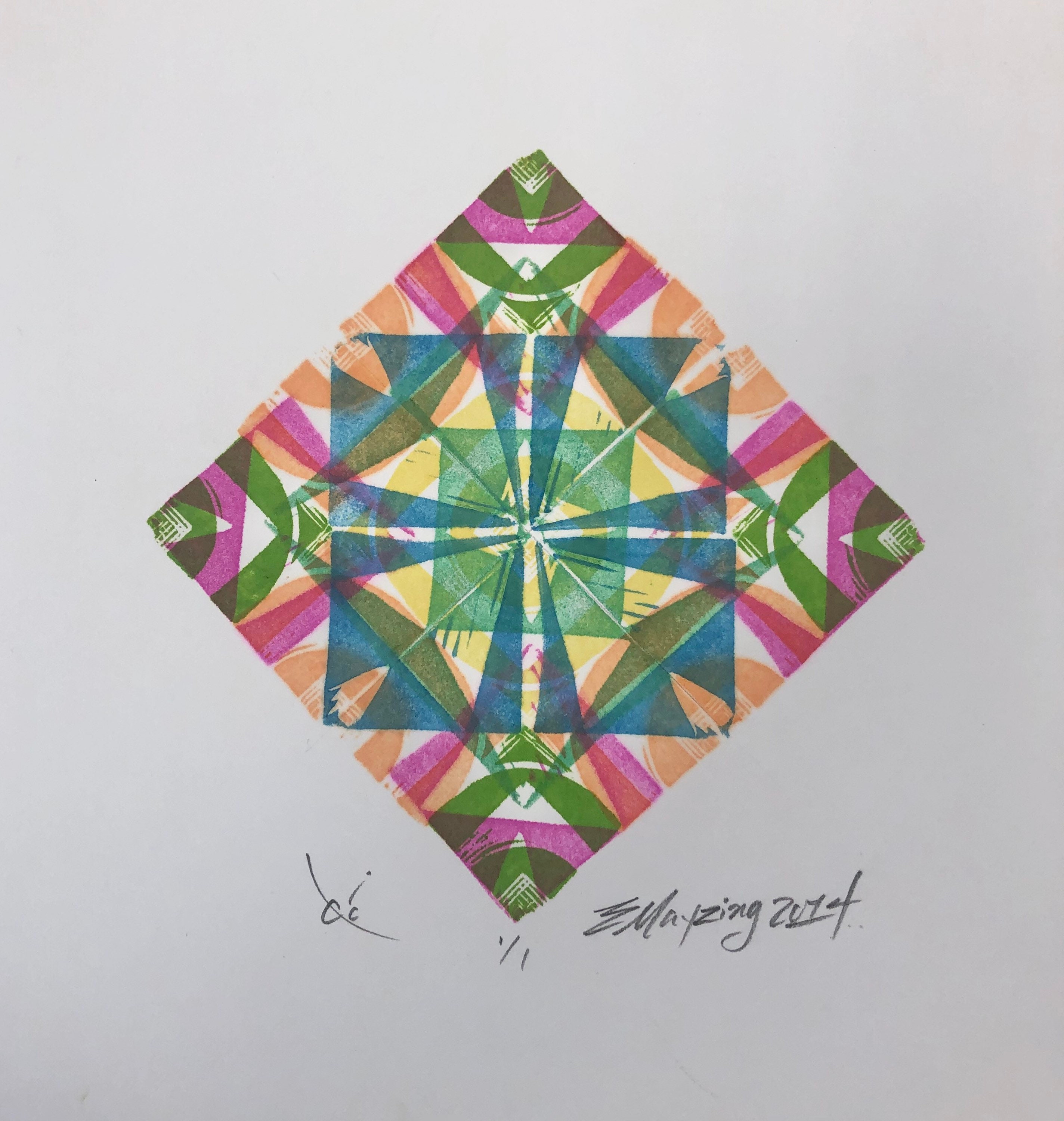 Geometric Block Print Poster - Etsy