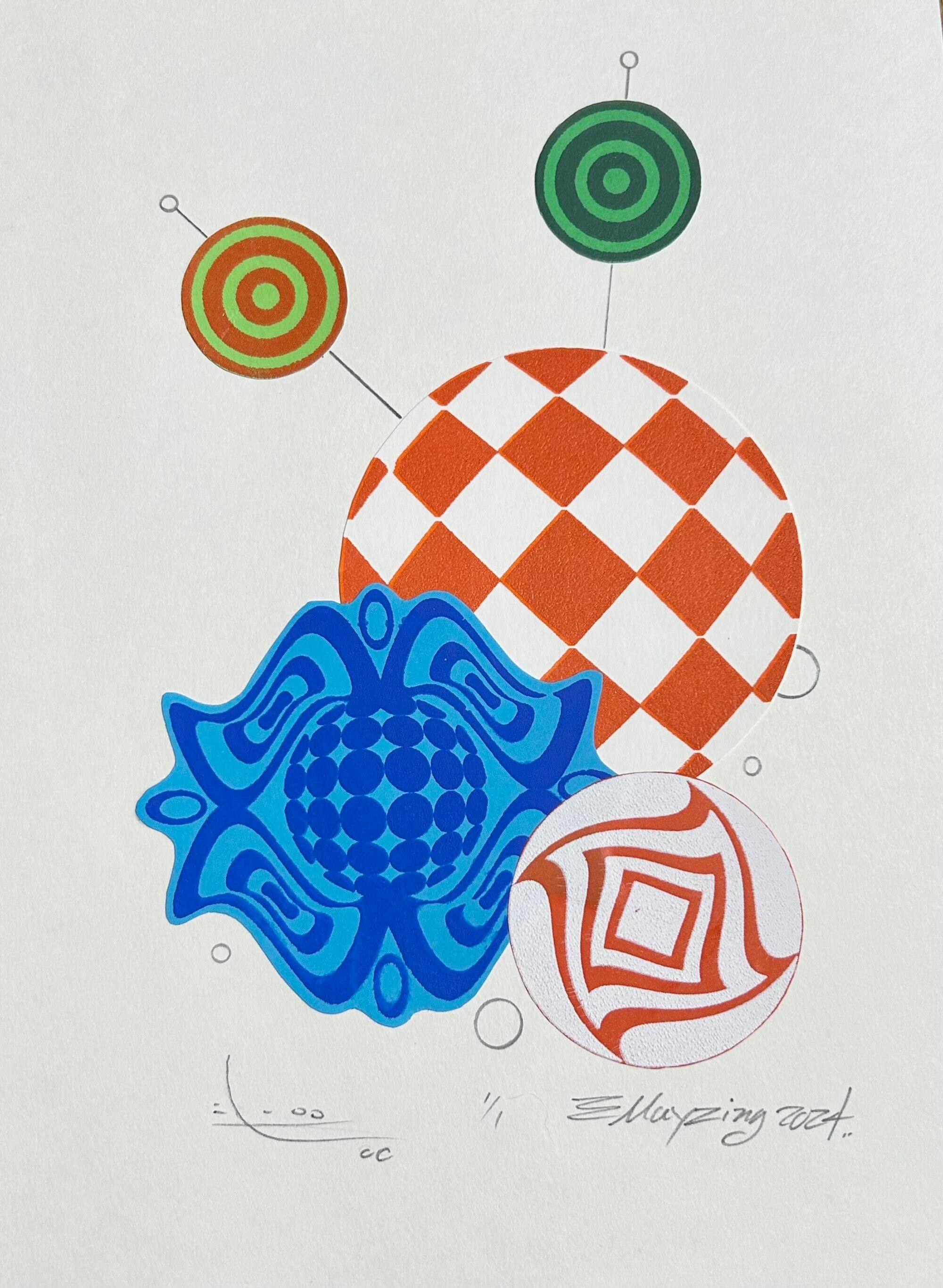 Op Art Screen Print Collage Poster - Etsy