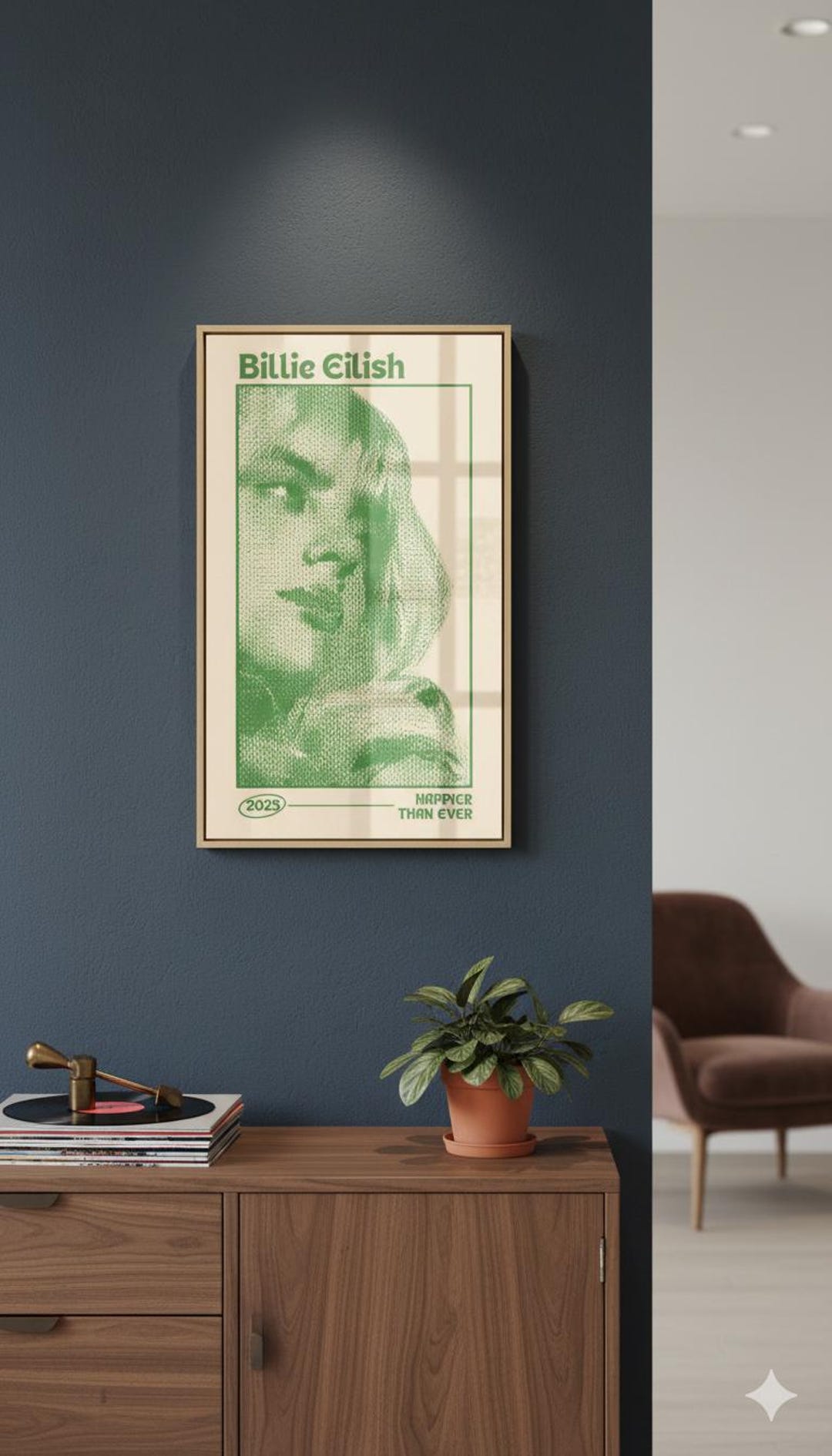Billie Eilish Canvas Art Print | Pop Music Icon Wall Decor | Modern ...