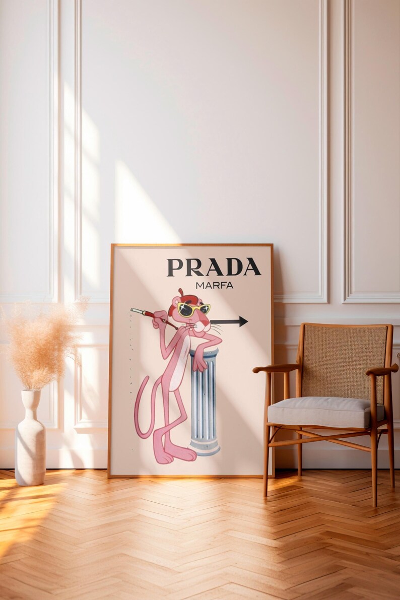 Prada Pink Panther Leinwand Kunst | Luxus Pop Kultur Poster | Designer ...