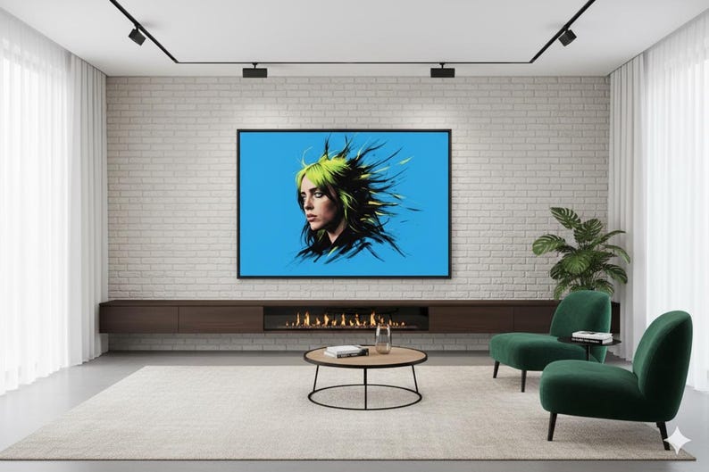 Billie Eilish Canvas Wall Art | Modern Singer Poster | Music Lover Gift ...