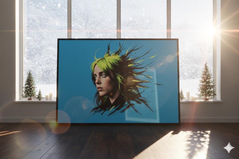 Billie Eilish Canvas Wall Art | Modern Singer Poster | Music Lover Gift ...