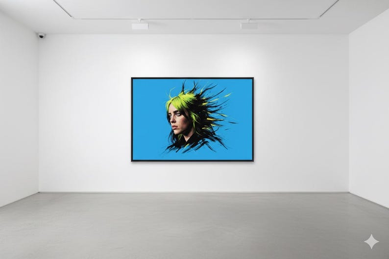 Billie Eilish Canvas Wall Art | Modern Singer Poster | Music Lover Gift ...