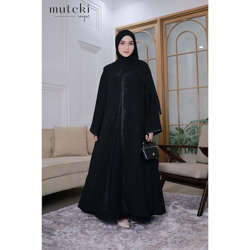 Black Rhinestones Abaya - Etsy