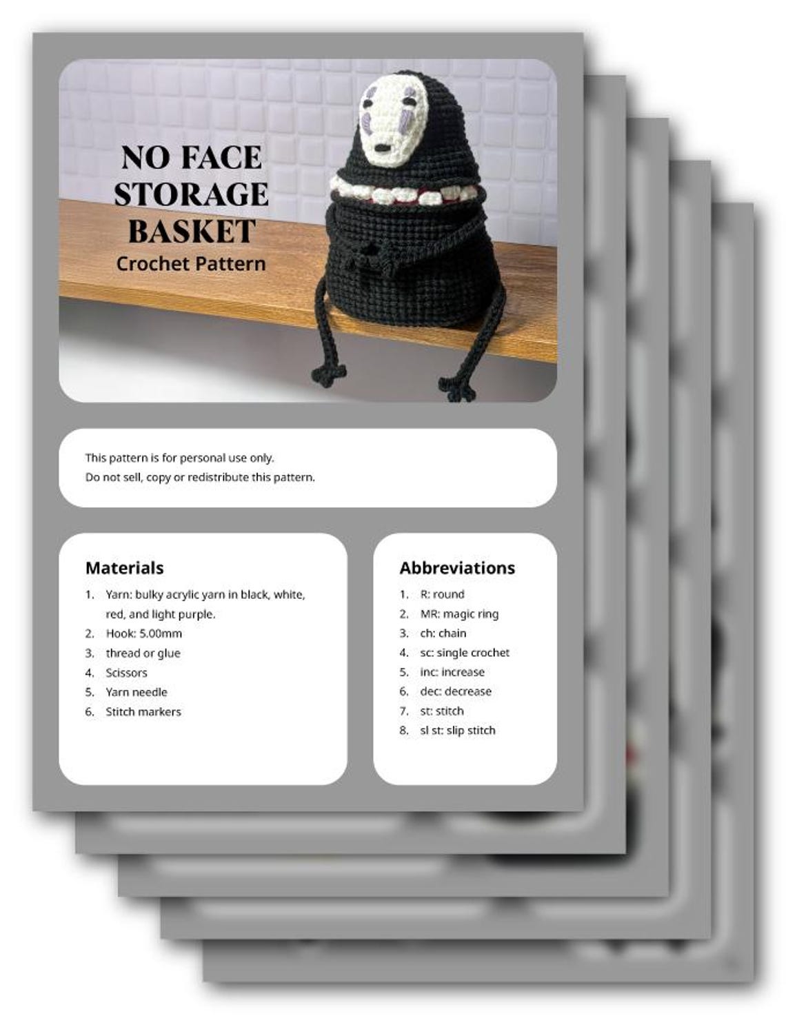 No-face Crochet Pattern | Small Storage Basket | Toilet Paper Holder ...