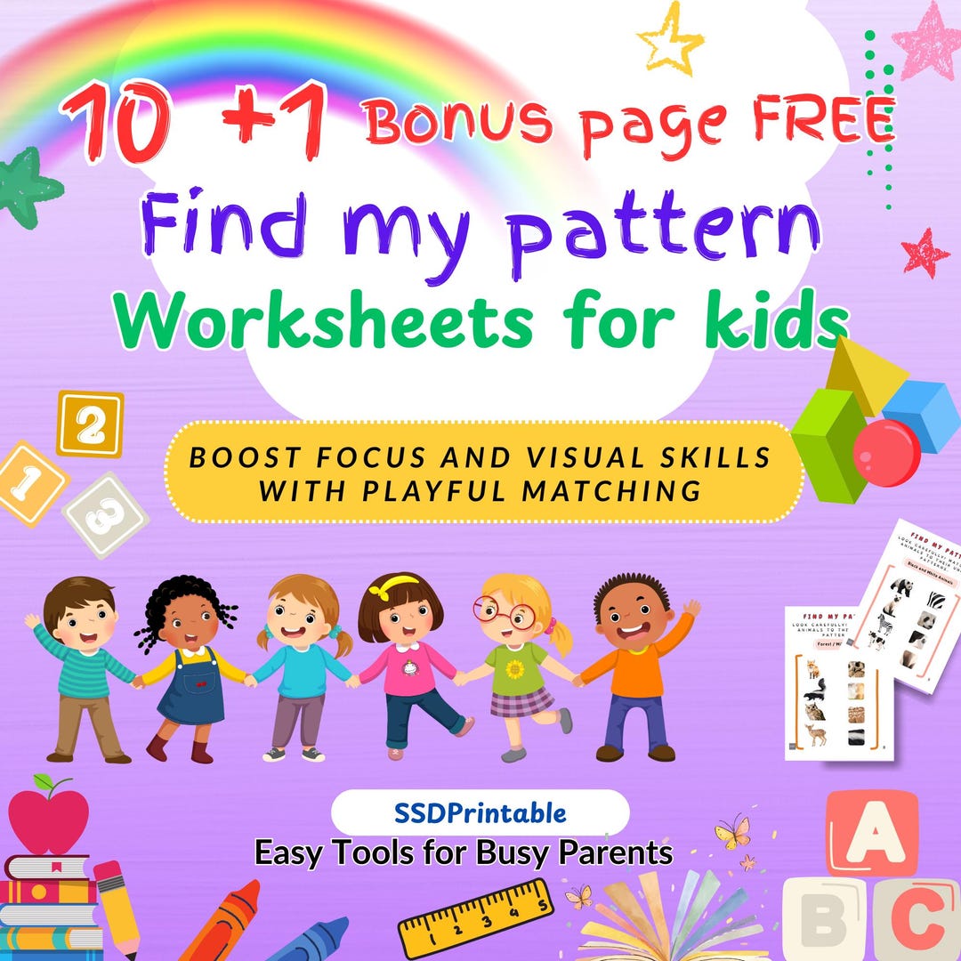 Preschool Pattern Recognition Worksheets (PDF) – Match, Trace & Learn ...