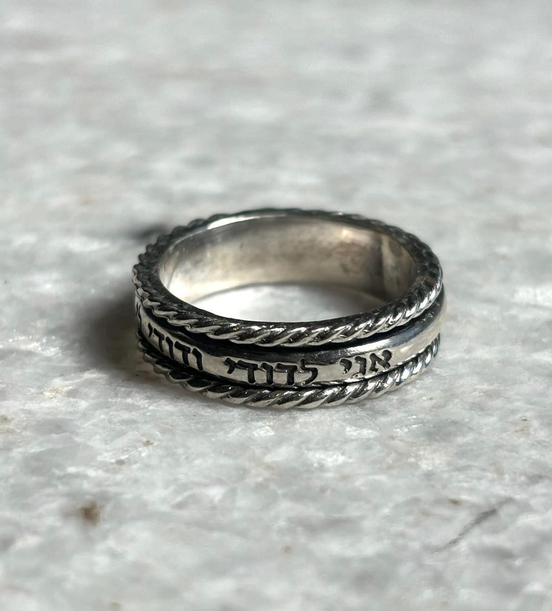 Spinning Ring I Am My Beloveds, and My Beloved is Mine, Silver Ring ...