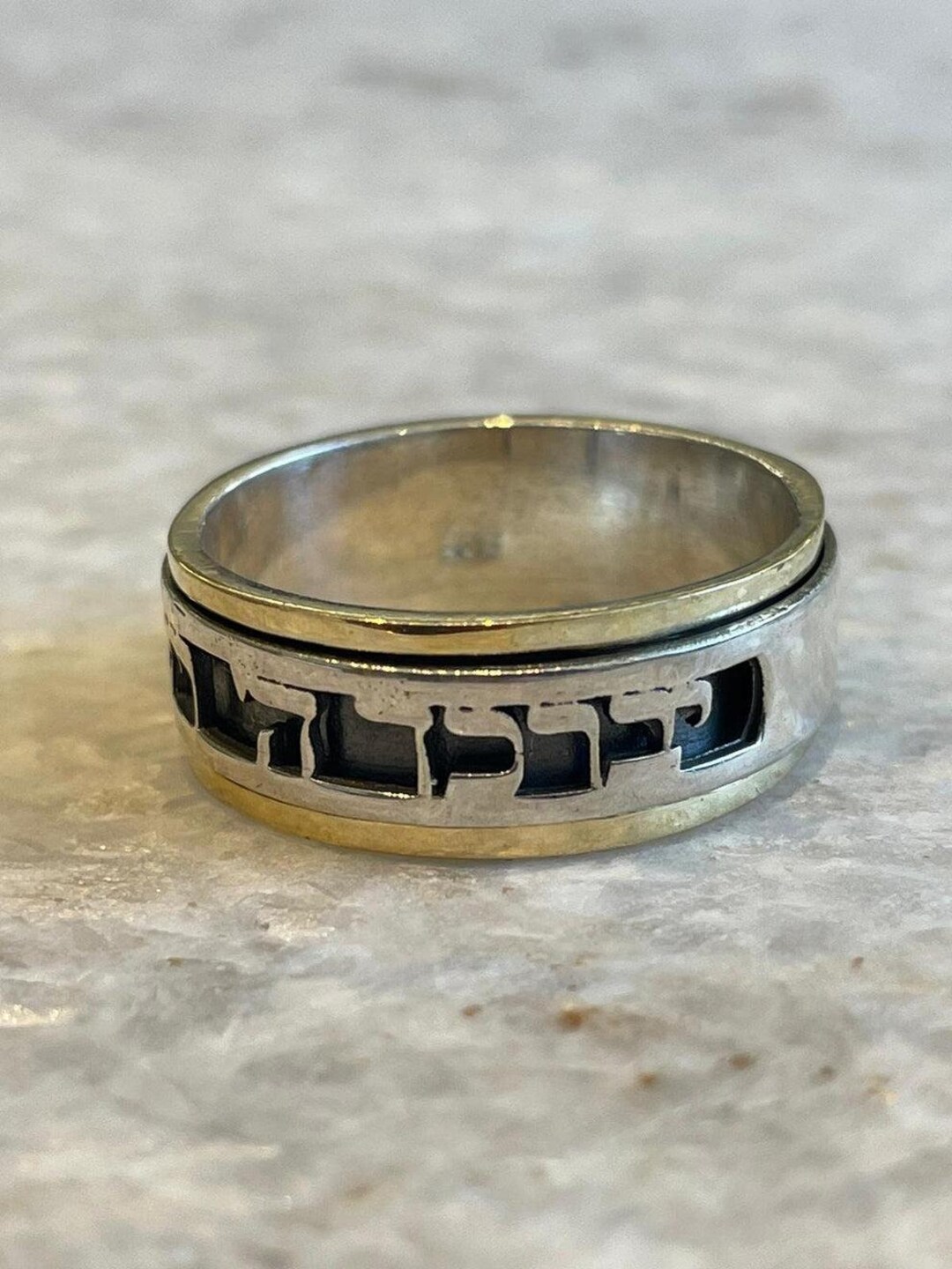Spinning Ring, Spinning Ring With Gold Plating, 925 Silver, Jewish Gift ...