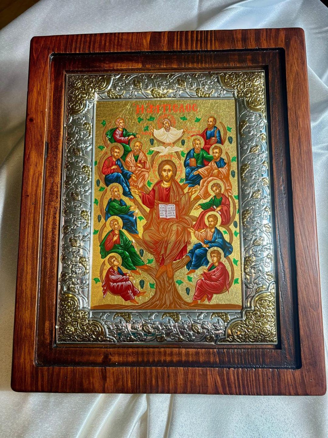 The Vine Tree Icon, Wood Icon, the Vine Tree, Handmade Icon on Natural ...