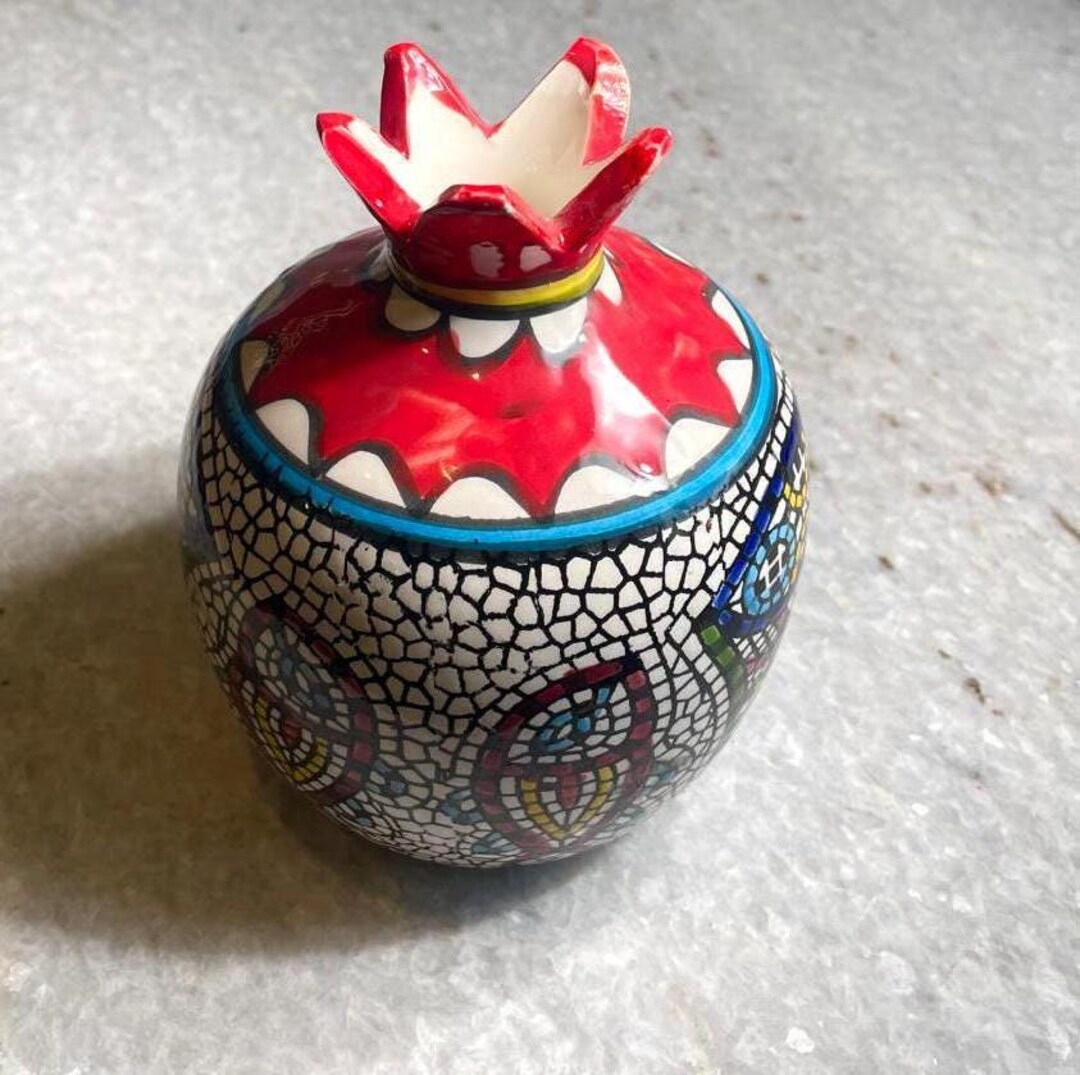 Handmade Ceramic Fish Pomegranate, Jewish Gift, Made in Israel, Judaica ...