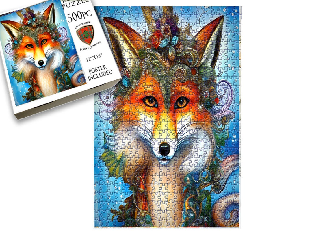 Jigsaw Puzzle 500 Pieces Foxy Enchantra Livingstone Puzzles NEW Made in ...