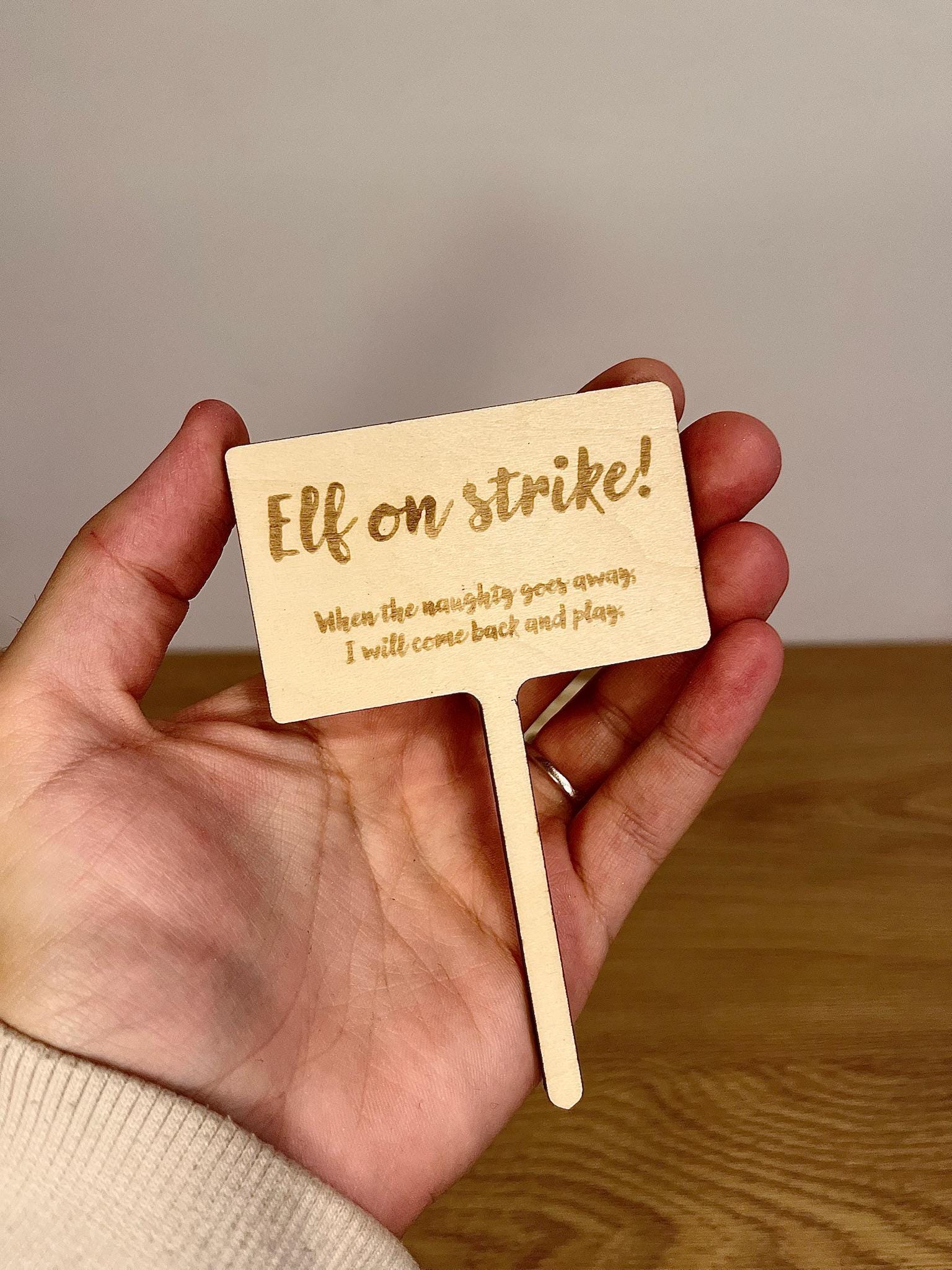 Christmas Elf Mini Wooden Sign Set – Elf Props | "elf on Strike", "elf ...