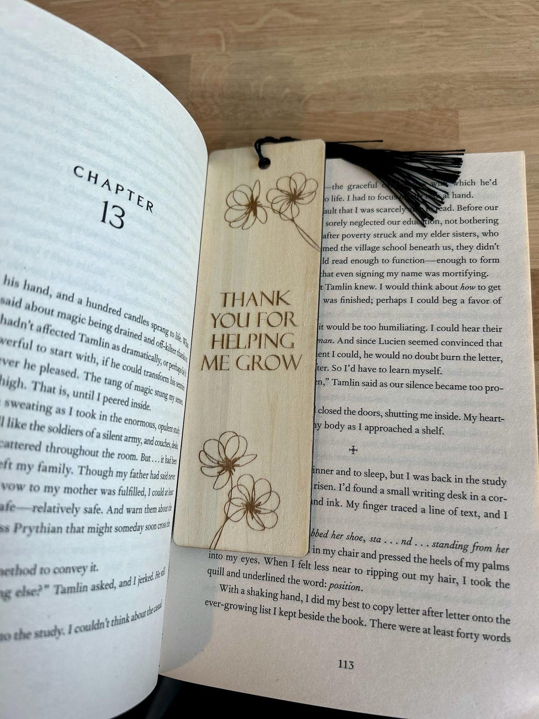 Wooden Bookmark With Tassel | Teacher Gift | "thank You for Helping Me ...