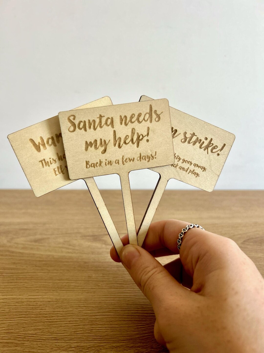 Christmas Elf Mini Wooden Sign Set – Elf Props | "elf on Strike", "elf ...