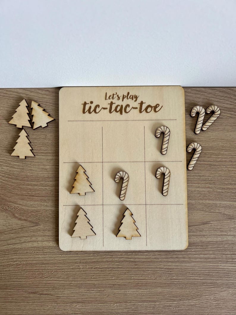Christmas Tic Tac Toe Game | Mini Christmas Game Prop | Candy Cane Vs ...