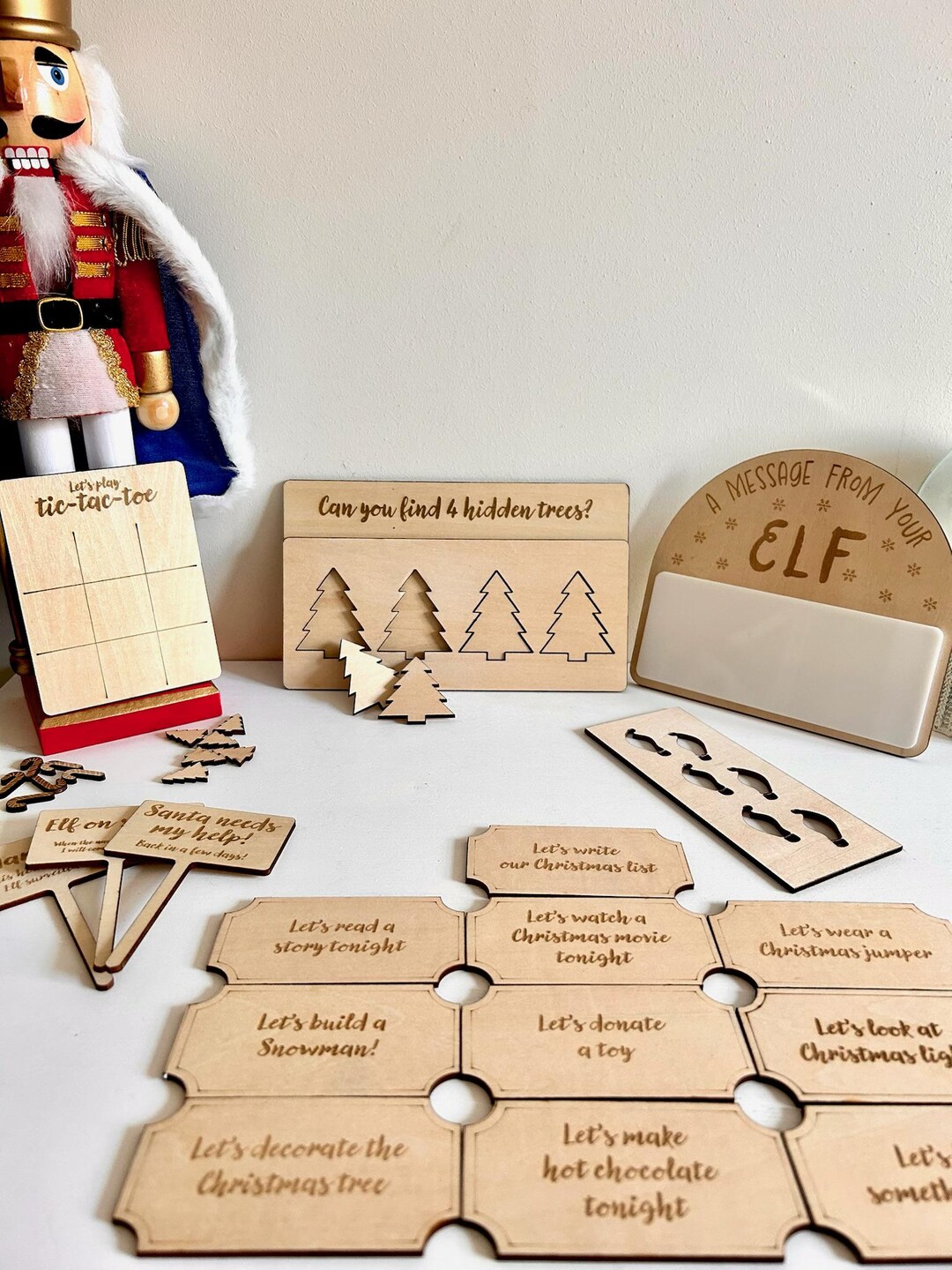 Wooden Christmas Elf Activity Kit | Elf Props & Games - Etsy
