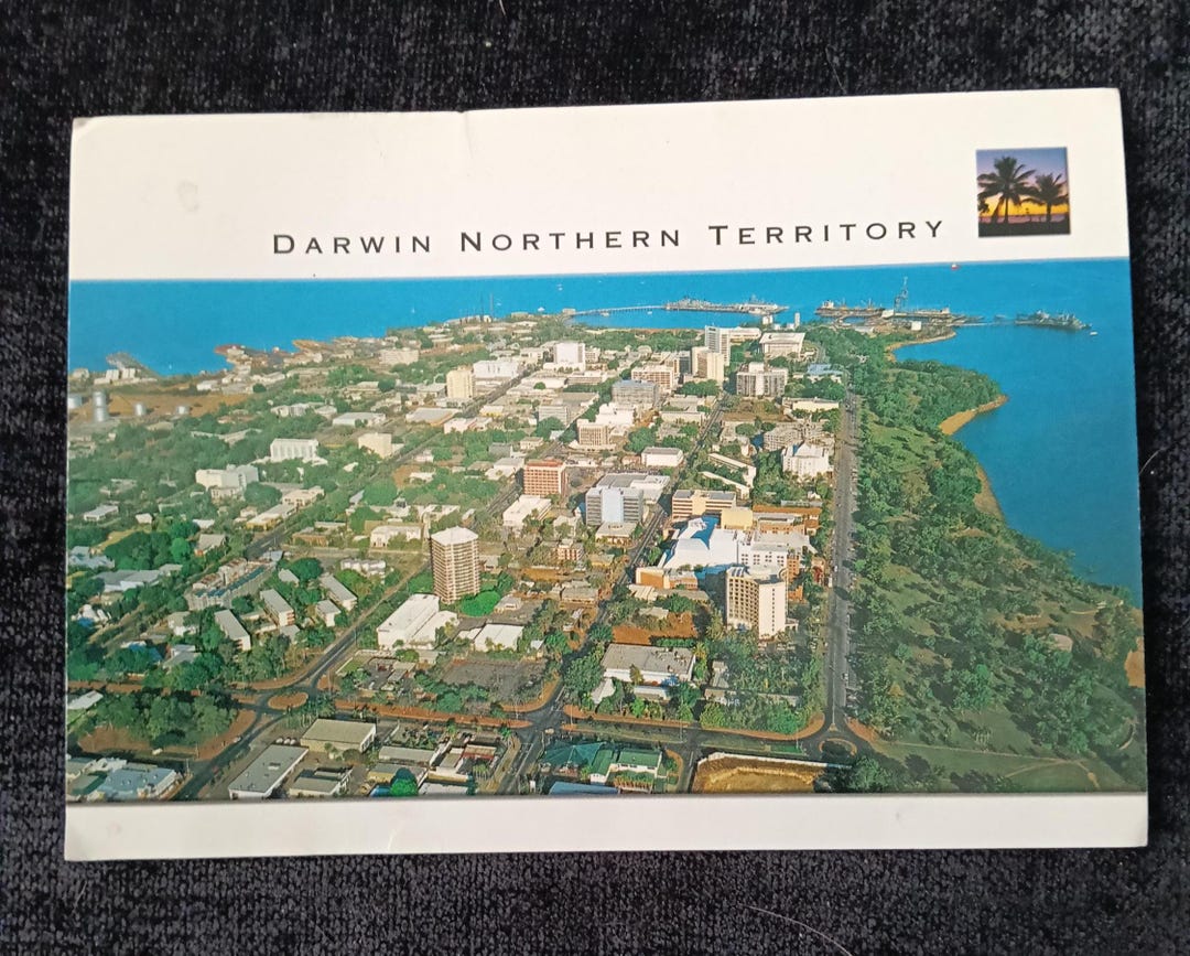 The Image Shows a Vintage Postcard of Darwin, Northern Territory. - Etsy