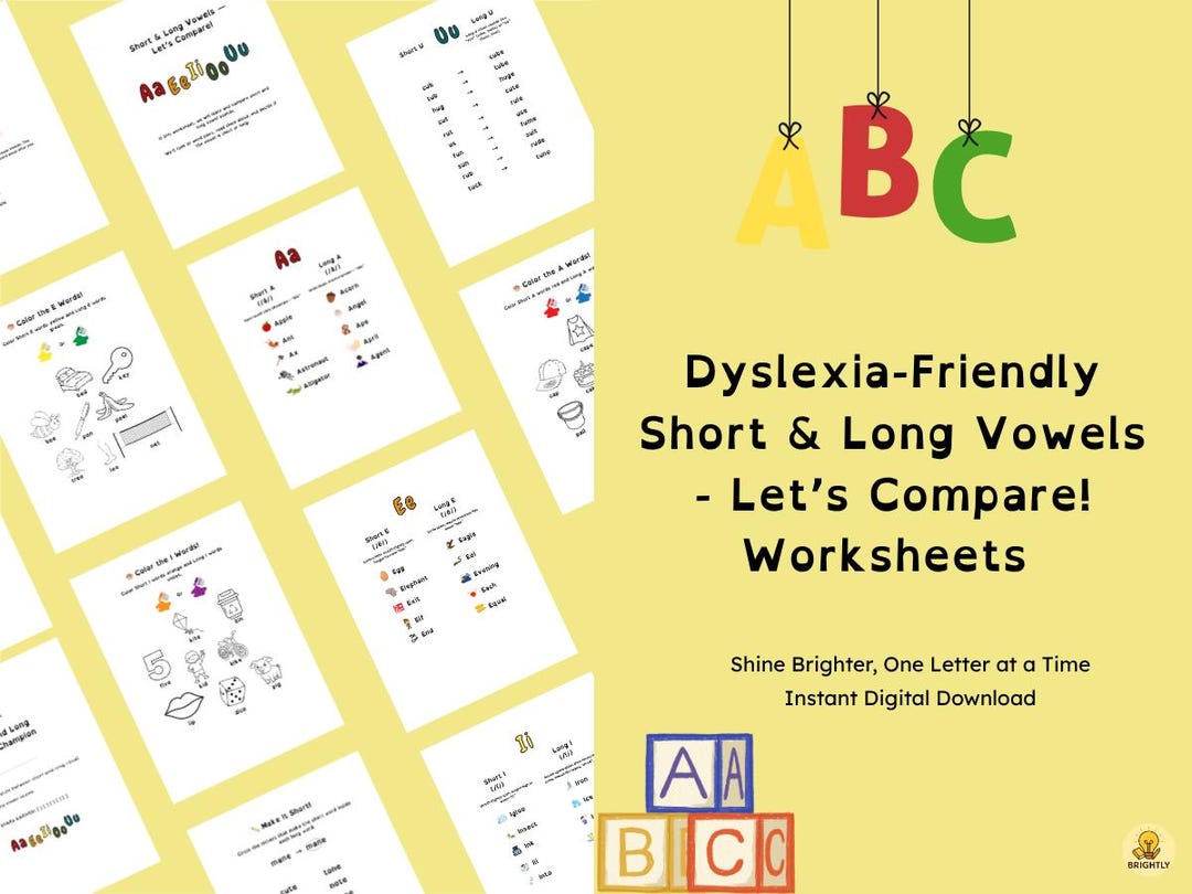Dyslexia-friendly Orton-gillingham Inspired Short & Long Vowels ...