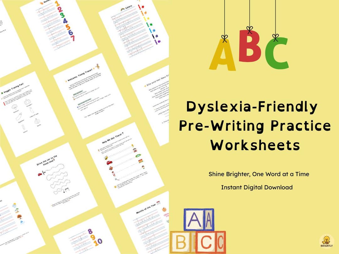 Dyslexia-friendly Pre-writing Practice Worksheets, Orton-gillingham ...