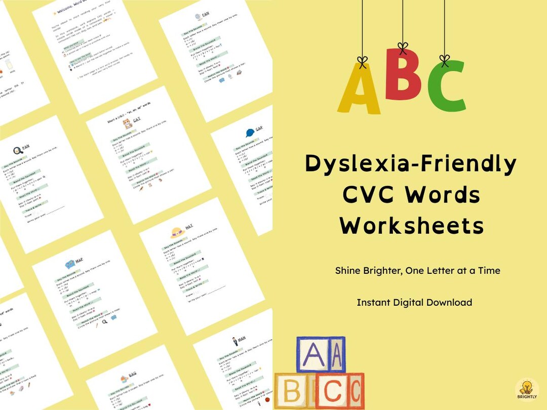 Dyslexia-friendly CVC Words Worksheet, Orton-gillingham Inspired ...
