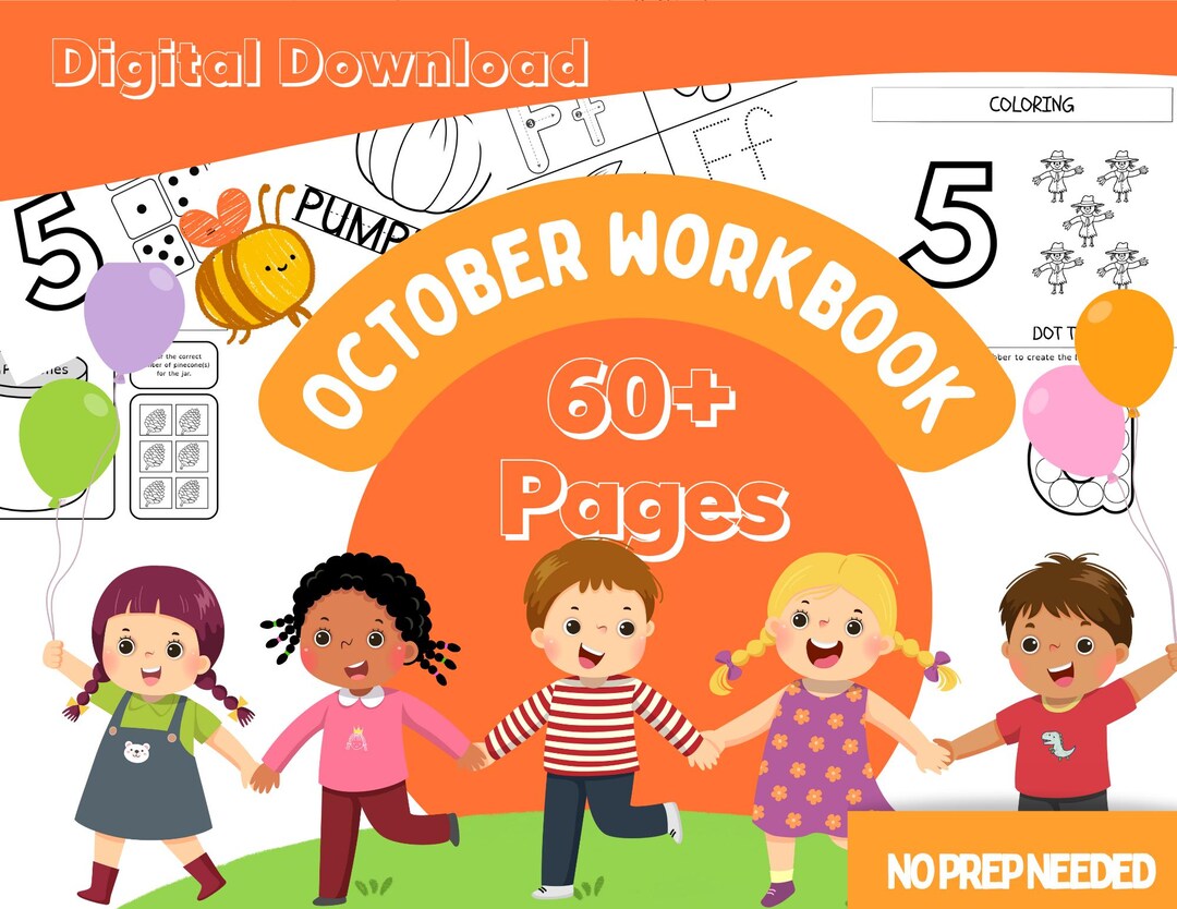 October Autumn Preschool Worksheets October Themed Printable Pack ...