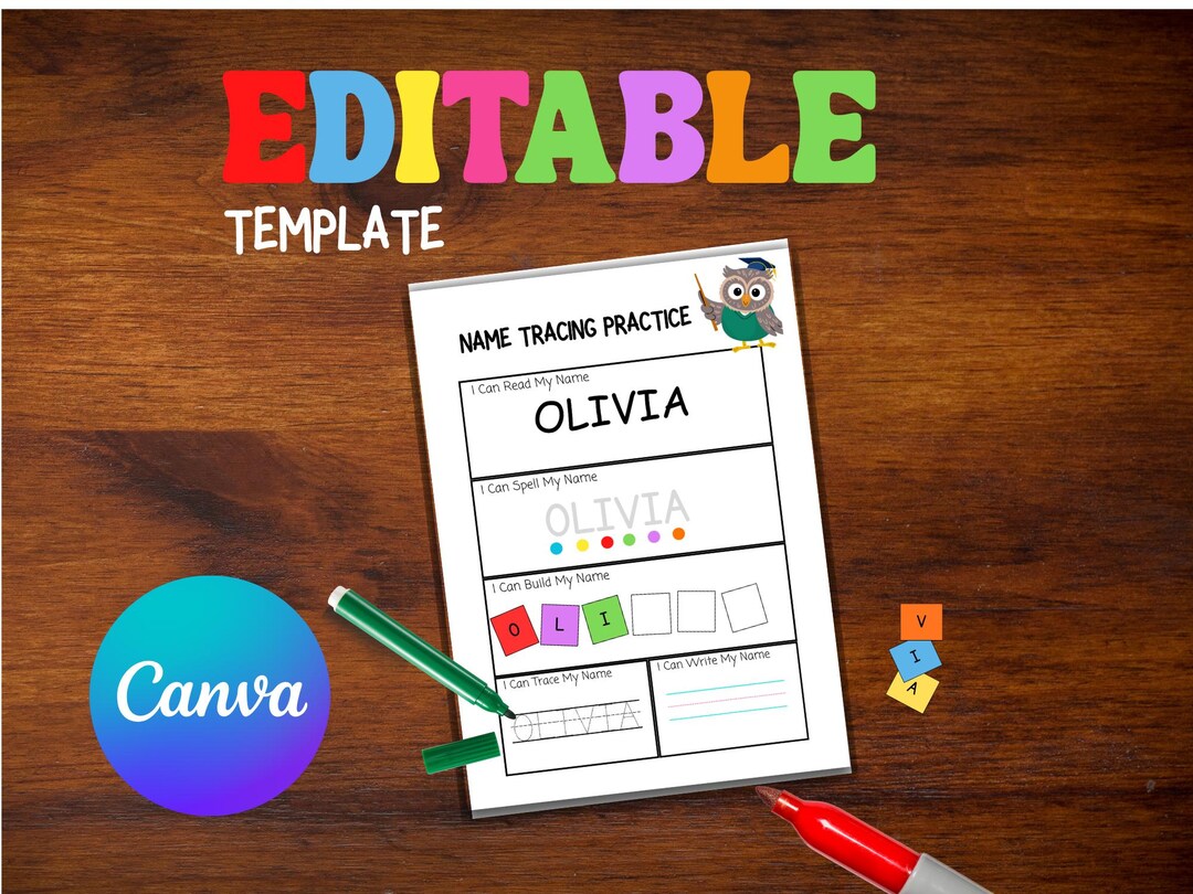 Name Tracing Practice Learn Your Name Activity Letter Recognition ...