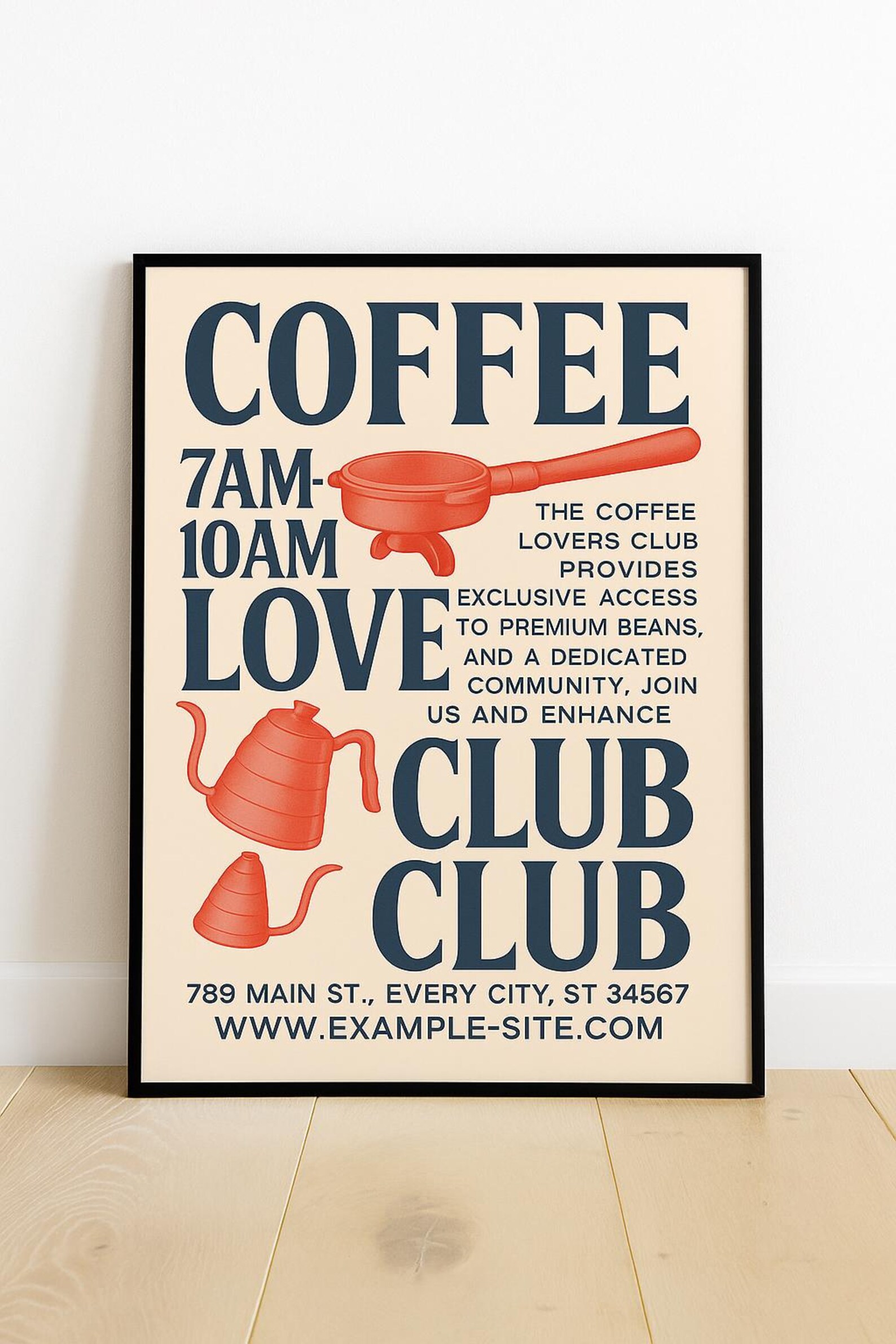 Vintage Coffee Club Poster: Retro Cafe Art Print - Etsy