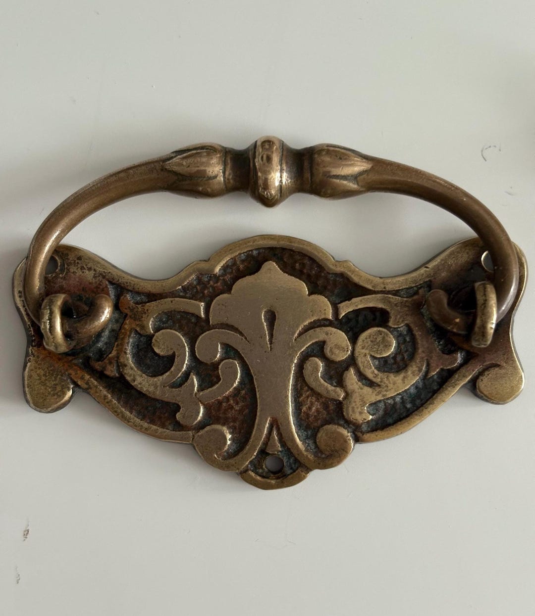 Set of 4 Antique Brass Bail Pull Handles - Art Nouveau Scroll Design - Etsy