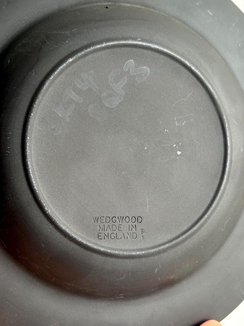 Vintage Wedgwood Black Basalt Jasperware Roman Cameo Plate - White ...