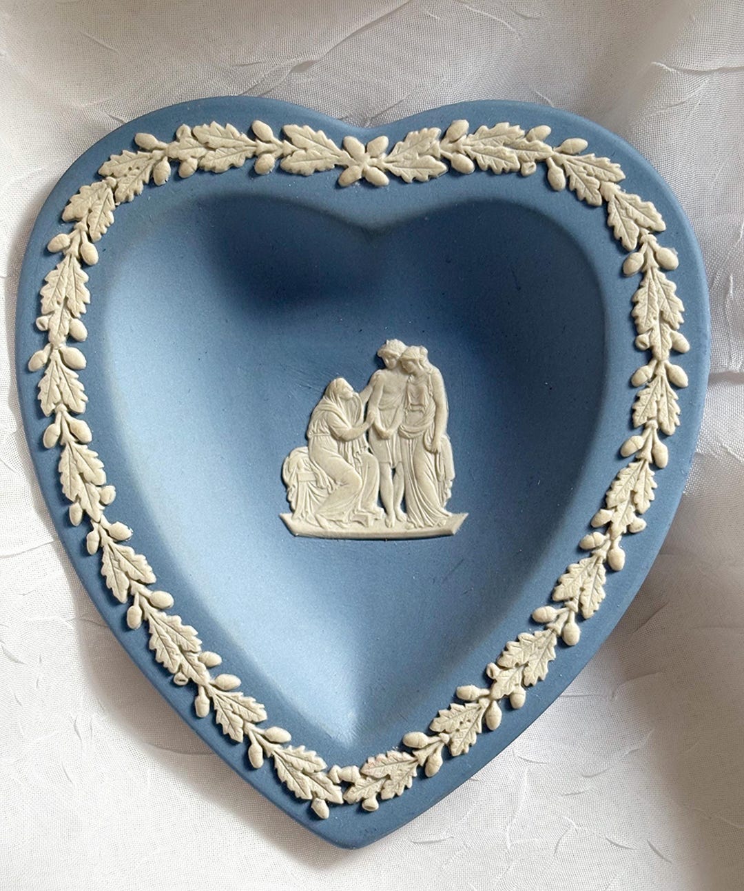 Vintage Wedgwood Jasperware Blue Heart Dish | Cupid & Psyche Cameo - Etsy