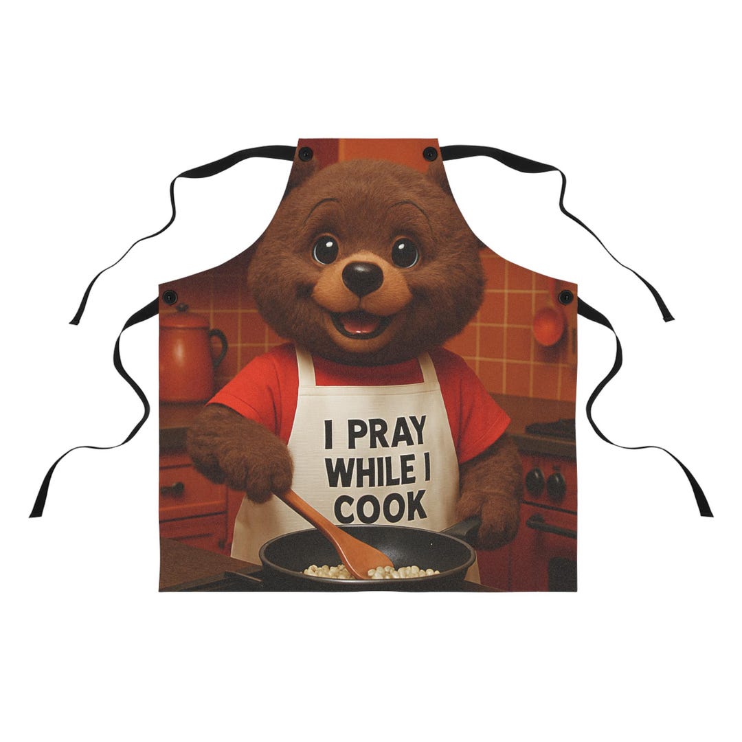 Fun Cooking Apron With Cute Bear Design, Gift for Home Chefs, Funny ...