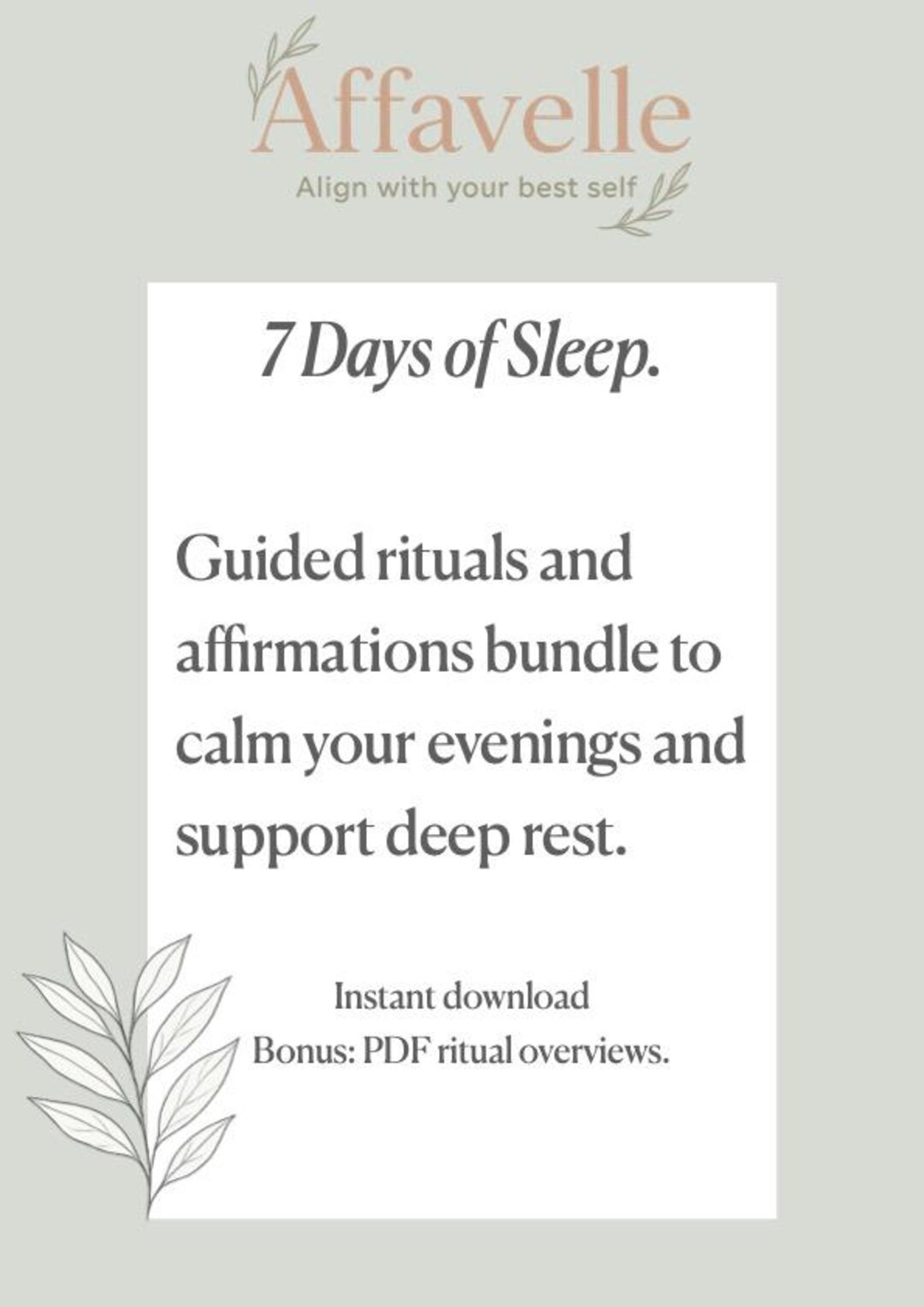 Sleep Ritual Bundle/ 7 Days of Relaxation, Rituals and Affirmations ...