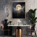 Dripping Moon Oil Painting Print – Dark Academia Wall Art, Textured ...