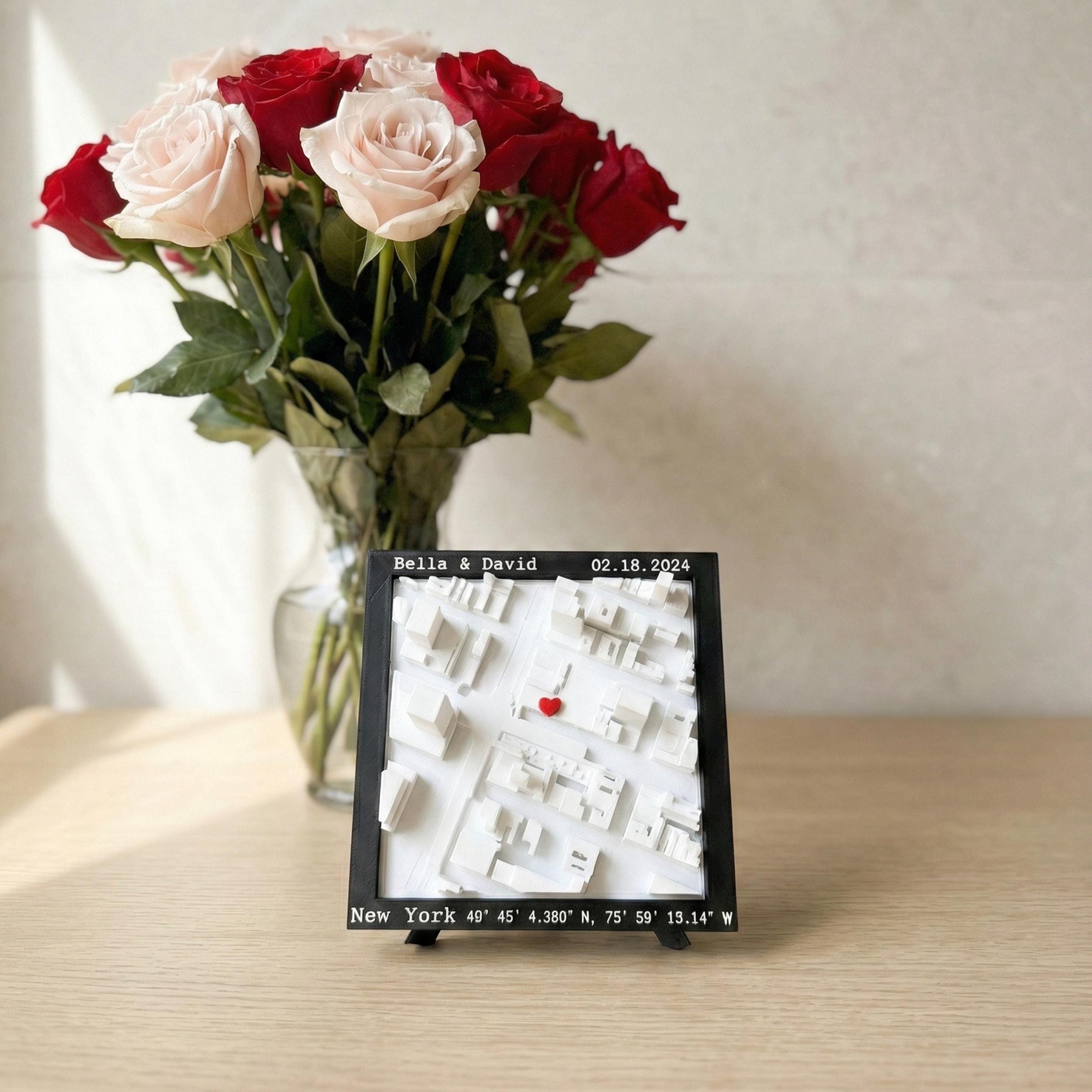 Personalized 3D Couples Map, Custom Location City Plan, Where We Met ...