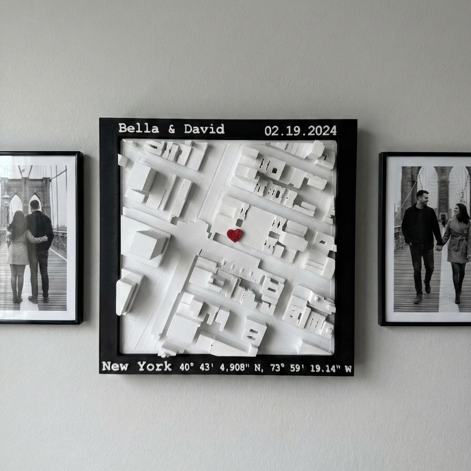 Personalized 3D Couples Map, Custom Location City Plan, Where We Met ...
