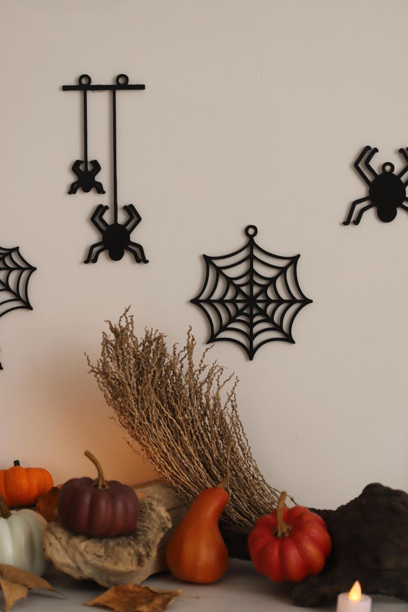 3D Printed Spider Web, Gothic Halloween Wall Decor - Etsy