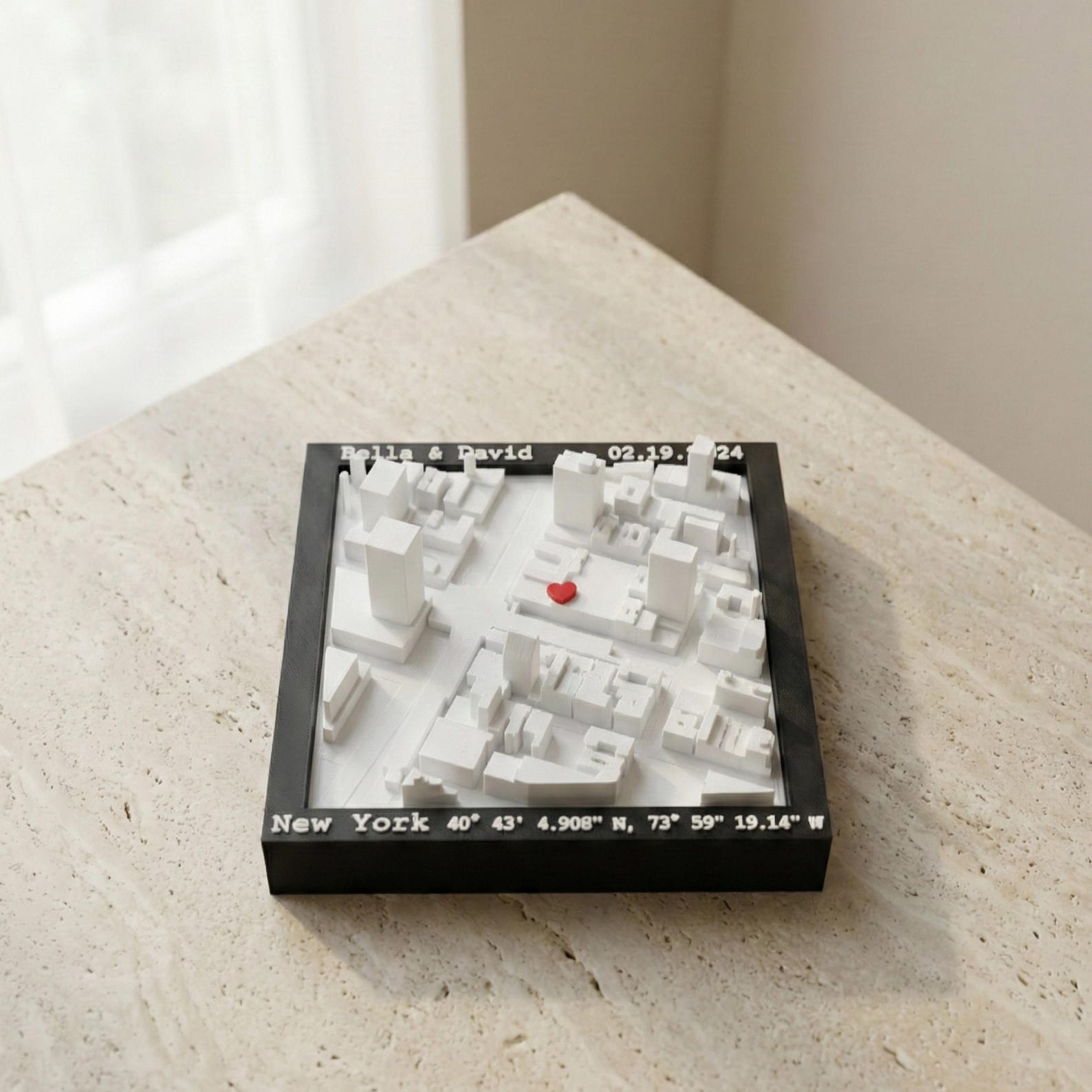 Personalized 3D Couples Map, Custom Location City Plan, Where We Met ...
