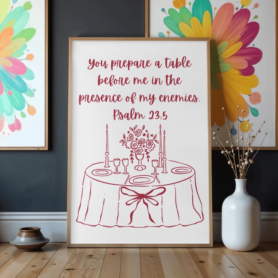 Psalm 23 Scripture Art, Christian Kitchen Decor (digital Download) - Etsy