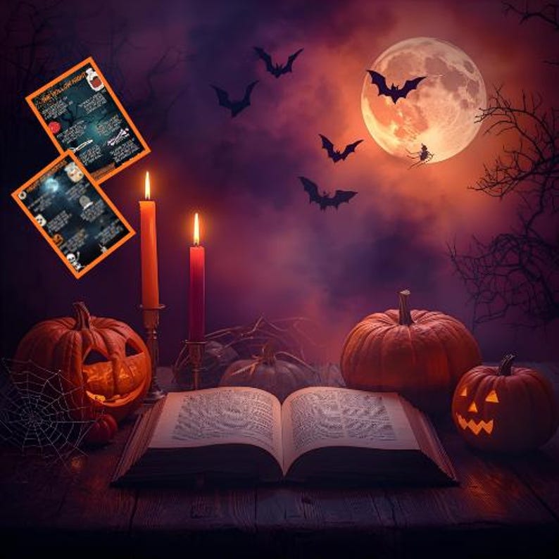 Two Printable Halloween Poems Spooky Poetry Cards for Kids & Adults ...