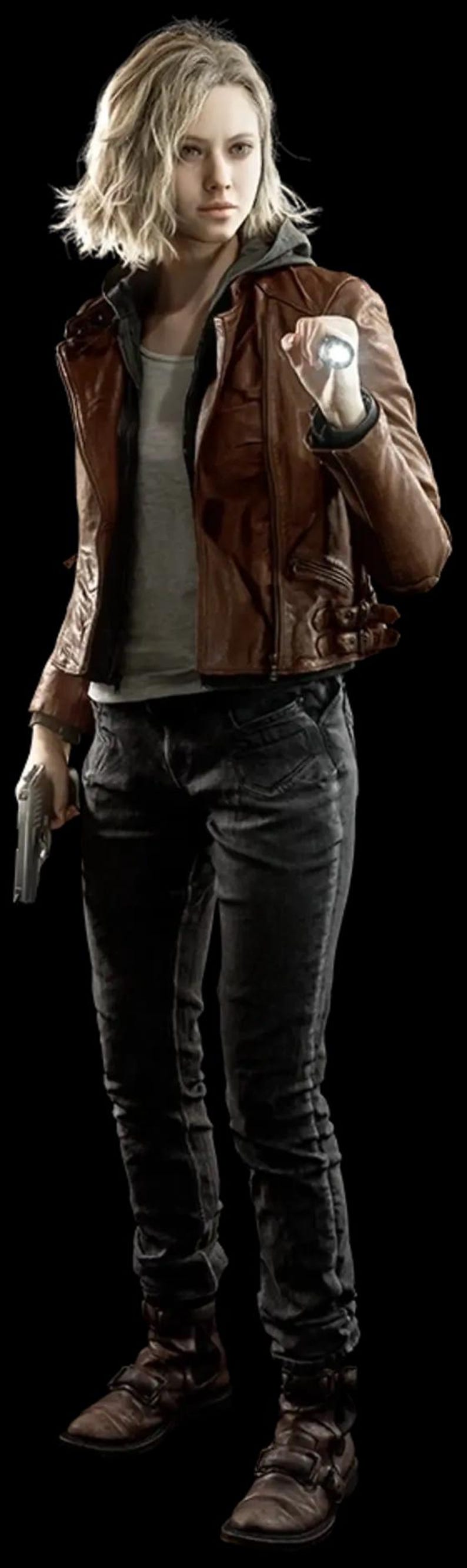 Handmade Resident Evil 9 Grace Ashcroft Brown Leather Jacket Re9