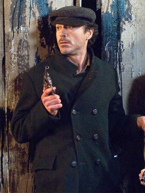 Handmade Celebrity Robert Downey Jr. Sherlock Holmes Black Wool Peacoat ...