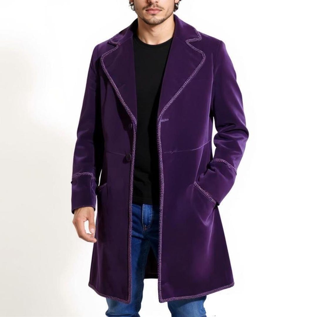 Willy Wonka & the Chocolate Factory Purple Wool Coat | Cosplay Costume ...